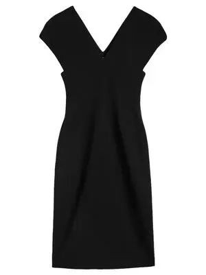 JIL SANDER V-neck Wool Dress - Black