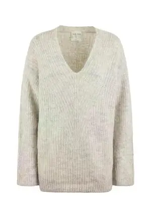 FORTE_FORTE V-neck Sweatshirt - Neutrals