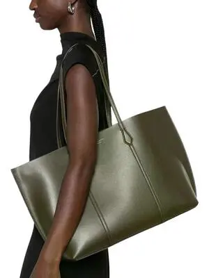 Tory Burch Perry Grained Leather Tote Bag - Green
