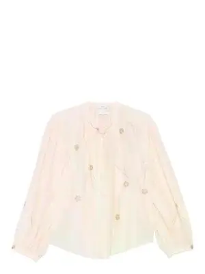 FORTE_FORTE Embroidered Balloon Sleeve Blouse - Pink