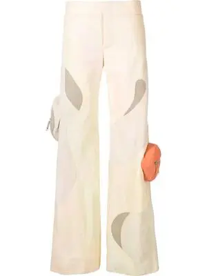 Off-White Beige Cotton Paneled Cargo Trousers - Neutrals