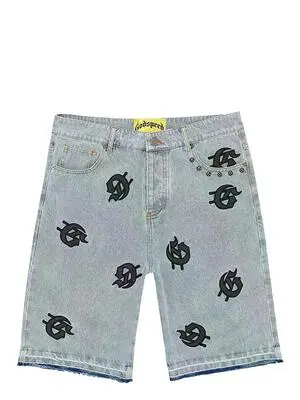 GODSPEED Logo Patch Denim Shorts - Blue