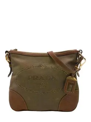 Prada Canvas Canapa Logo Crossbody Bag - Brown
