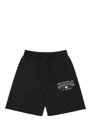 DENIM TEARS Logo Print Relaxed Fit Shorts - Black