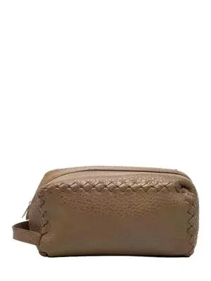Bottega Veneta 2007-2011 Intrecciato Trimmed Cervo Toiletry Pouch - Brown