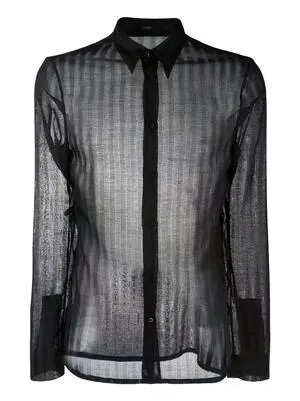 SAPIO Semi Sheer-design Shirt - Black