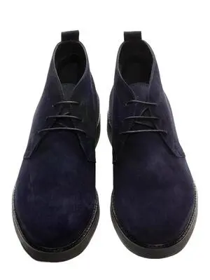POCHE PARIS Suede Lace-up Loafers - Blue