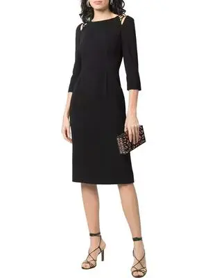 Alberta Ferretti Crepe Cut-out Shift Dress - Black
