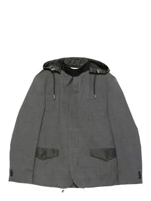 Sacai Hooded Panelled Jacket - Grey