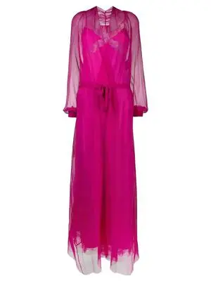 Alberta Ferretti Two-piece Silk Shift Gown - Purple