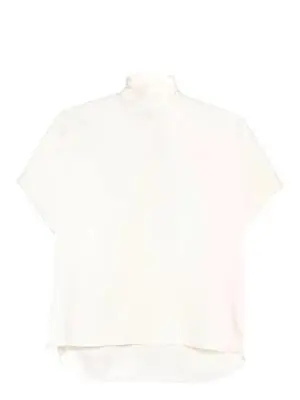 Brunello Cucinelli High-neck Silk Blouse - Neutrals