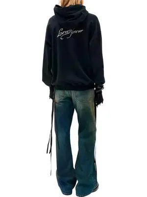 ANN DEMEULEMEESTER Logo Print Hoodie - Black
