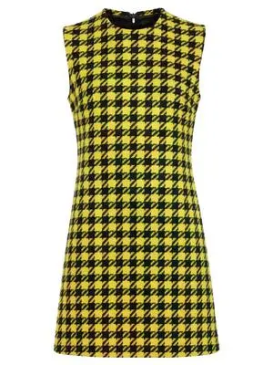 Dolce & Gabbana Houndstooth Pattern A-line Dress - Yellow