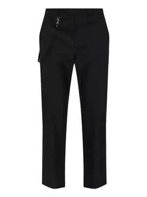 COURREGES Logo-embroidered Tailored Trousers - Black