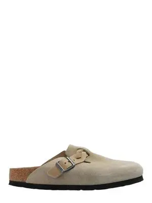 BIRKENSTOCK Boston Braided Suede Flat Mules - Neutrals