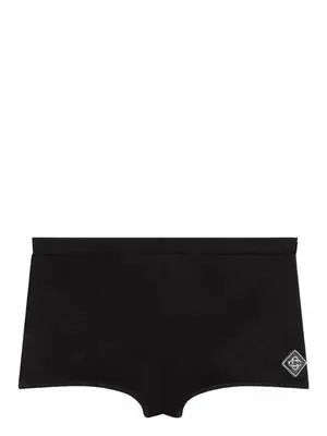 Casablanca Logo Plaque Belted Shorts - Black