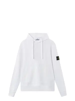 Stone Island Logo Patch Hoodie - White