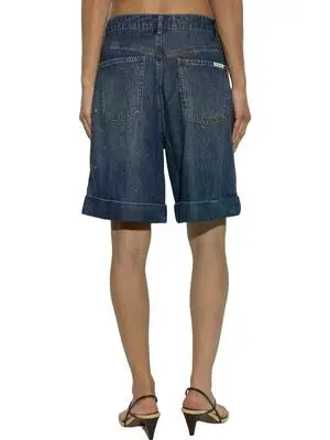 SELF-PORTRAIT Sequin Embellished Knee-length Shorts - Blue