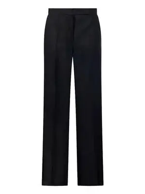 Max Mara Pressed-crease Wide-leg Trousers - Black