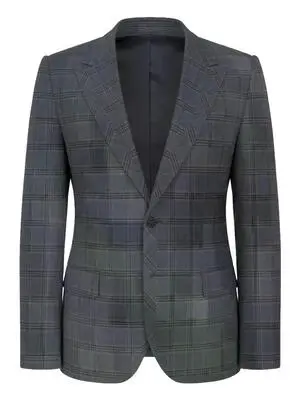 Dolce & Gabbana Plaid-pattern Single-breasted Blazer - Grey