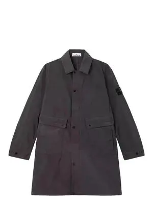 Stone Island Logo-patch Trench Coat - Grey
