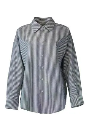 THE LADY AND THE SAILOR Stripe Pattern Shirt - Blue