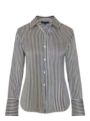 PATRICK ASSARAF Striped Long-sleeve Shirt - Black