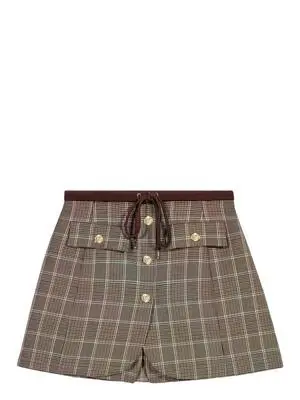Maje Prince Of Wales Check Suit Shorts - Neutrals