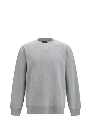 Balmain Logo Embroidered Crewneck Sweatshirt - Grey
