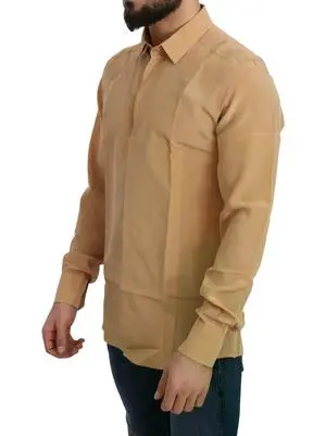Dolce & Gabbana Slim-fit Silk Shirt - Yellow
