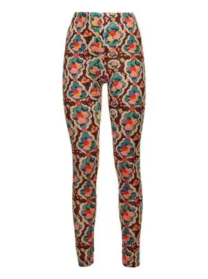 La DoubleJ Floral-print Leggings - Brown