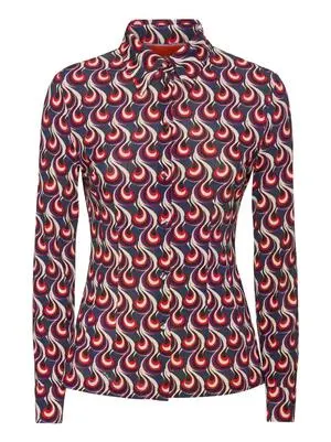 La DoubleJ Fitted Shirt With Geometric Print - Blue