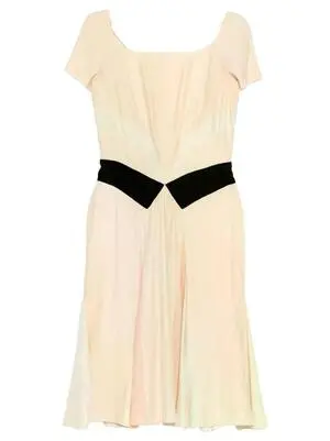 Prada Beige Silk Pleated Dress - Neutrals