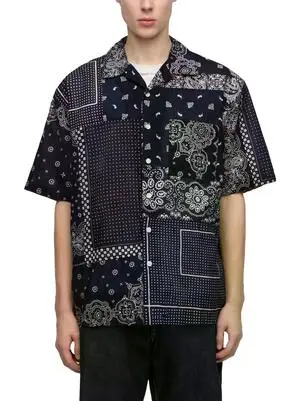MOMOTARO Paisley -print Patchwork Shirt - Blue