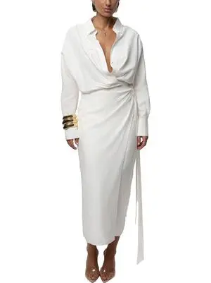 JLUXLABEL Skyline Wrap Midi Dress - Ivory
