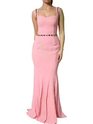 Dolce & Gabbana Embellished Mermaid Maxi Dress - Pink