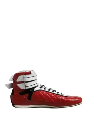 Dolce & Gabbana Leather Touch-strap Sneakers - Red