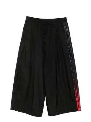 Y3 Wide Leg Track Pants With Signature Side Stripe - Black