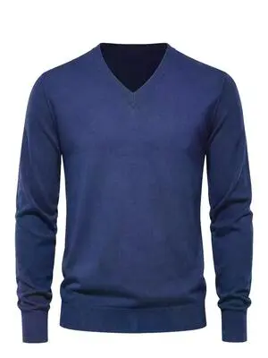 Dolce & Gabbana Merino Wool V-neck Sweater - Blue