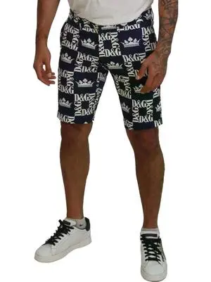 Dolce & Gabbana All-over Crown Print Shorts - Blue