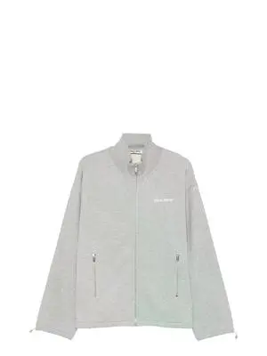 Miu Miu Logo-embroidered Zip-up Sweatshirt - Grey