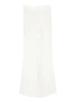 SIMONA CORSELLINI White Side Zip Trousers With Pressed Crease - Neutrals