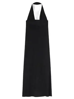 RETORI Retro Draped Bi-color Maxi Dress - Black