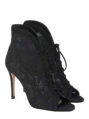GIANVITO ROSSI Lace-up Lace Ankle Boots - Black