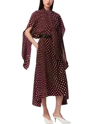Stella McCartney Polka-dot Tie-neck Asymmetric Dress - Red