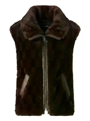 Pinko Faux Fur Gilet - Brown