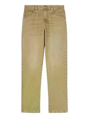 RETORI Retroi Embroidered Waistband Jeans - Neutrals