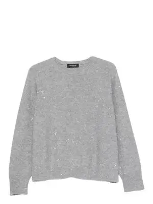 Fabiana Filippi Sequin Embellished Crew Neck Sweater - Grey