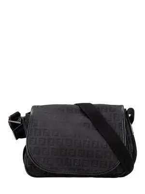 Fendi Zucchino Canvas Crossbody Bag - Black