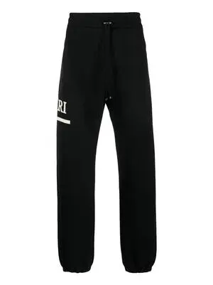 Amiri Logo-engraved Cotton Track Trousers - Black